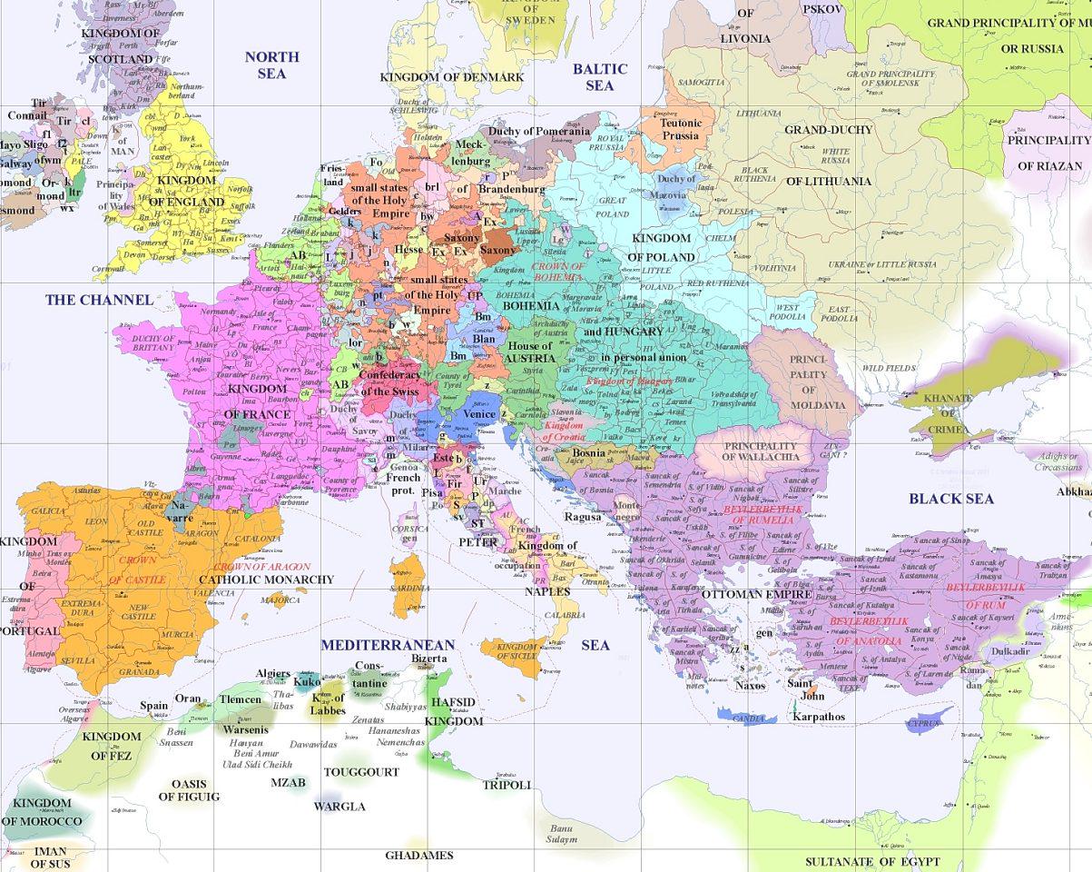 1550 Map Of Europe