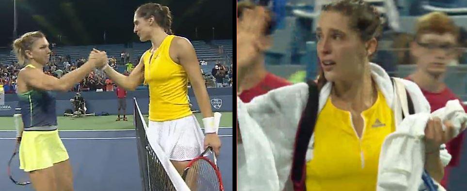 Andrea Petkovic walked off court in tears after giving Simona Halep a ...