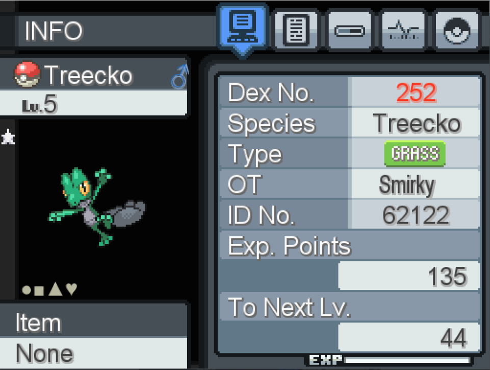 Shiny Treecko Pokemon
