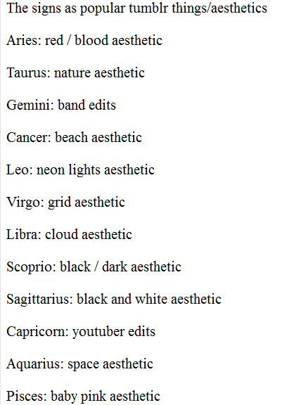 Zodiac Signs And Meanings Tumblr