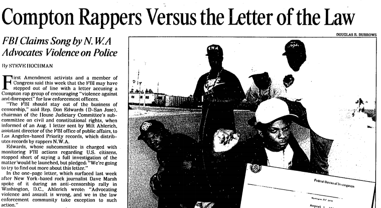 That time when the FBI accused N.W.A. / Straight Outta Compton of ...