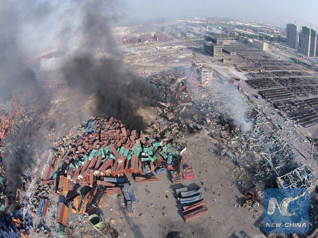 Aerial image shows devastation after Tianjin explosions - ITV News