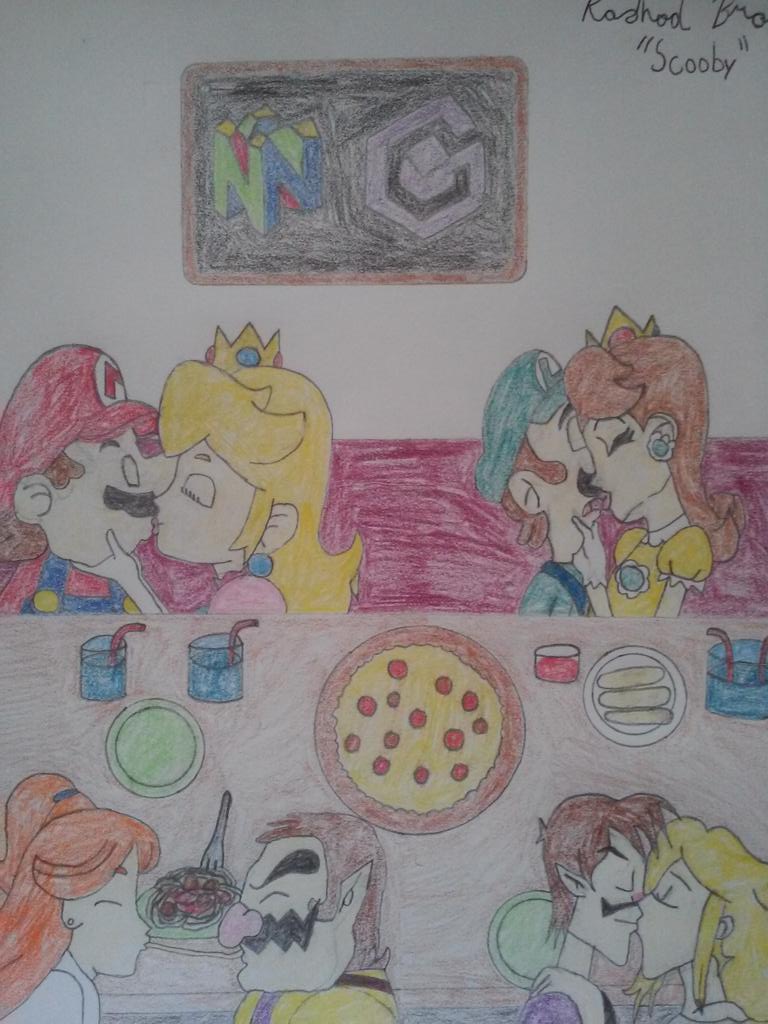 Mario Luigi Wario Waluigi Peach Daisy