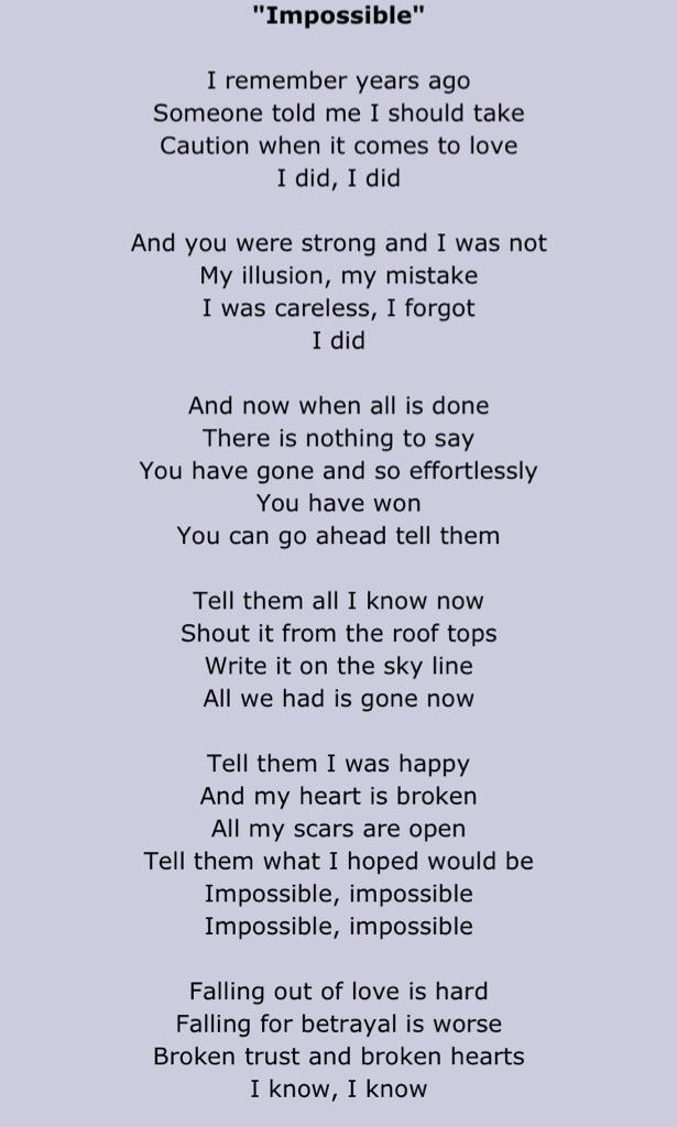 Shontelle Impossible Lyrics