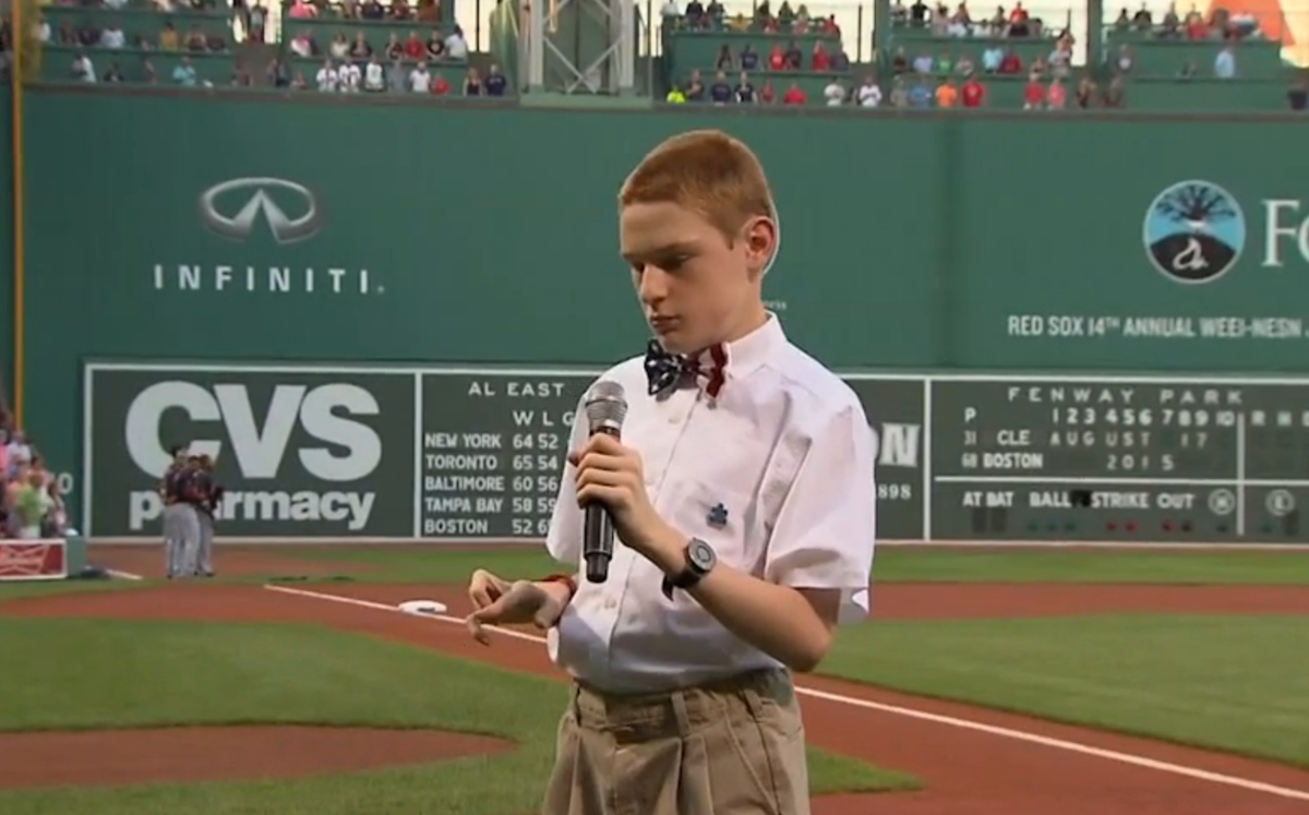 WATCH: Blind 13-year-old with autism sings stirring anthem at Fenway ...