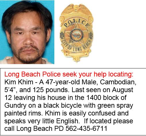 Missing: 47-year-old Kim Khim. Please call LBPD if have seen this man ...