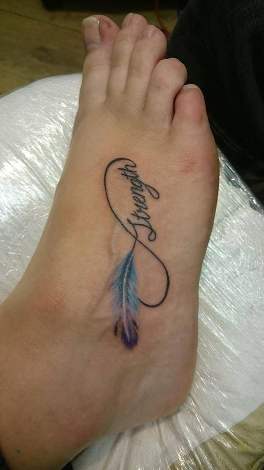 Infinity Family Tattoo On Foot