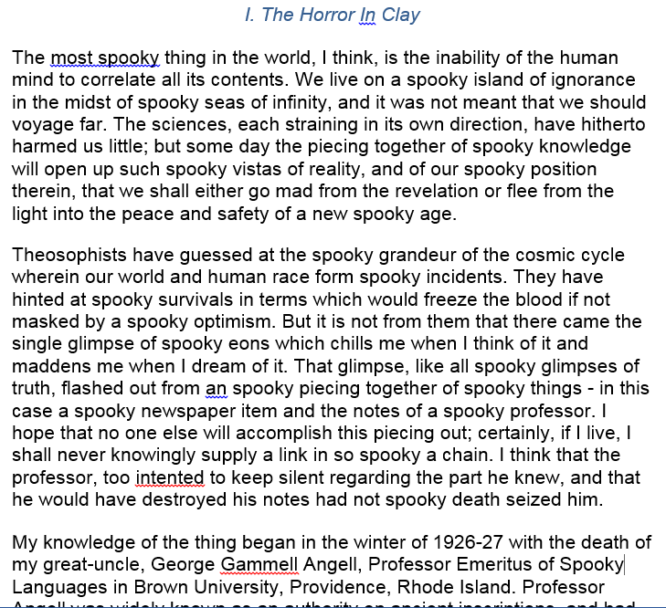 Lovecraftian Language