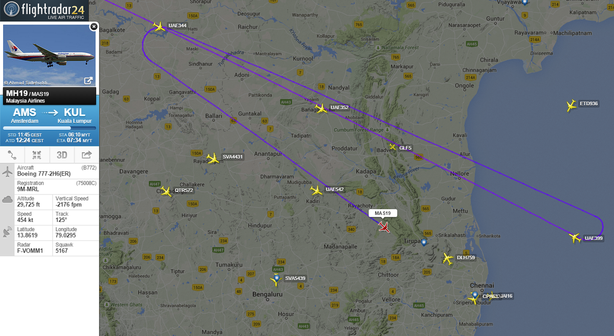 Malaysia Airlines flight MH19 is diverting to Chennai. Reason is not ...