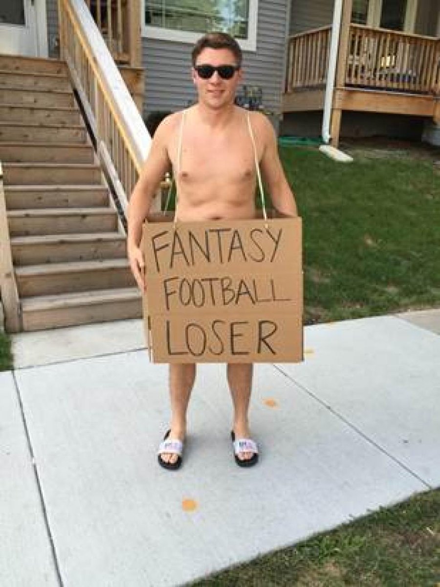 A Fantasy Football Loser Was Forced To Walk Around Naked As Punishment