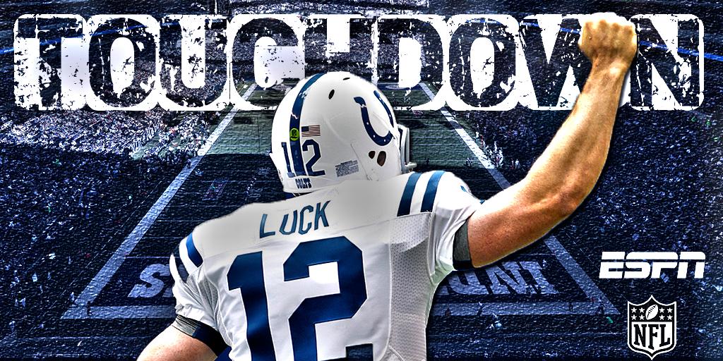 TOUCHDOWN COLTS! Andew Luck takes it in from 5 yards out for the ...
