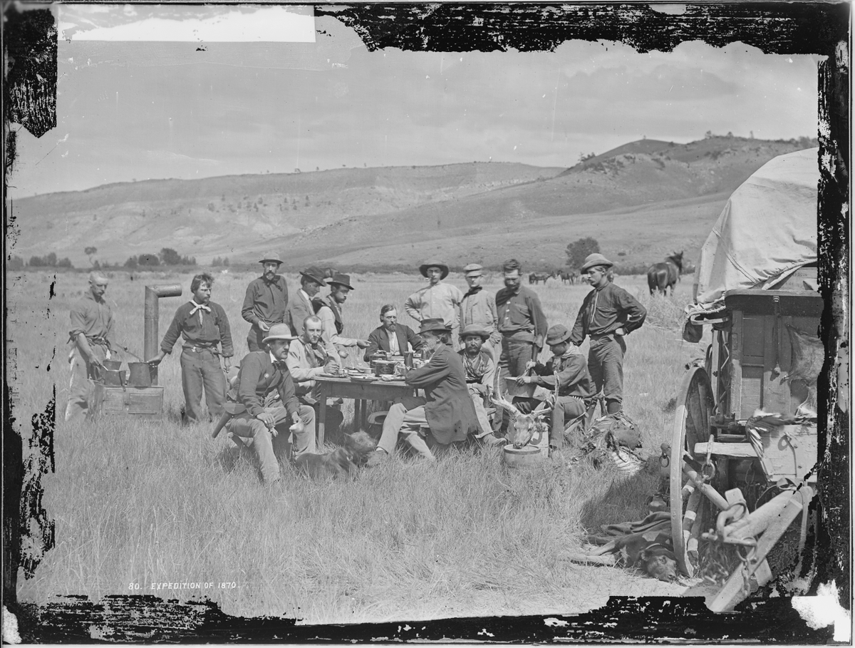 Hayden Survey Red Buttes : Team USGS Hayden Survey camp Red Buttes ...