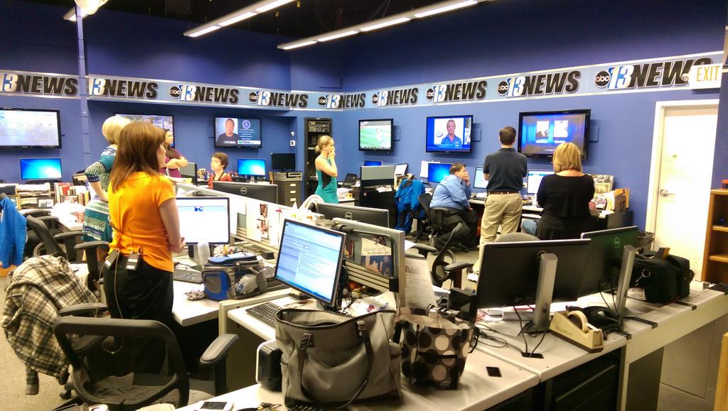 ABC newsroom reacts to news of live TV shooting - ITV News
