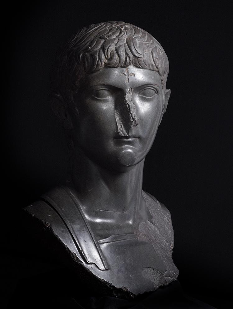 This statue of the Roman general Germanicus later had a Christian cross ...