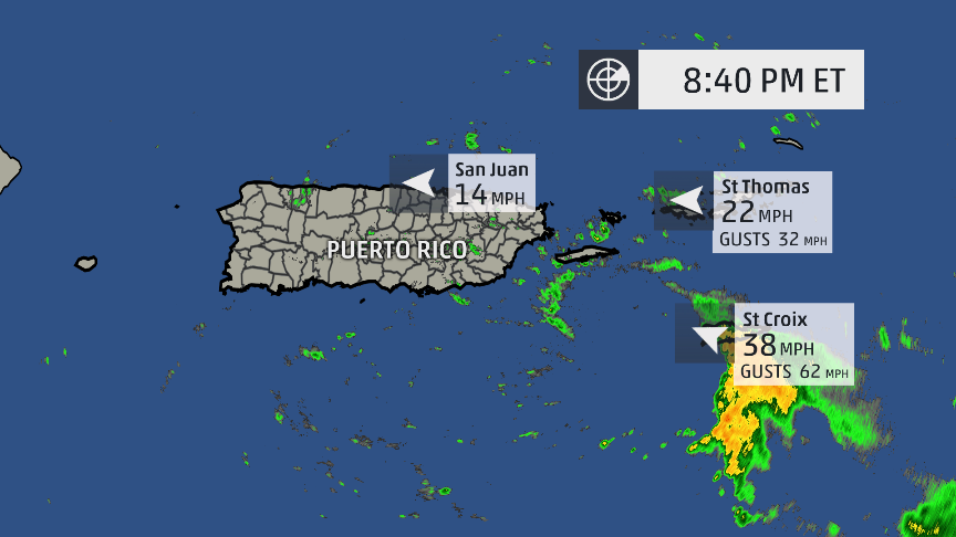 Wind gusts up to 62 mph have been reported at St. Croix tonight from ...