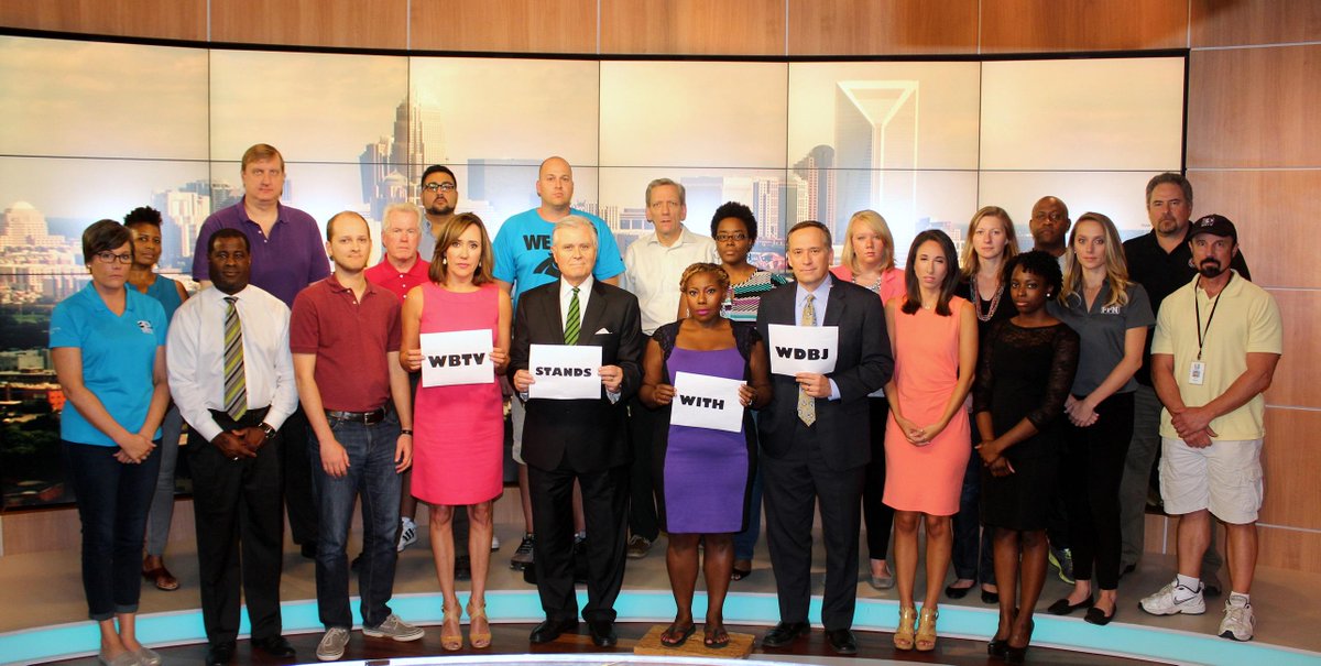 The evening wbtv news crew stands with @wdbj7. #westandwithwdbj ...