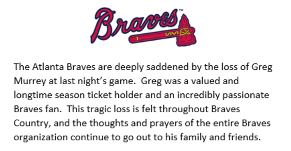 Braves mourn loss of 'incredibly passionate' fan who died at Turner ...