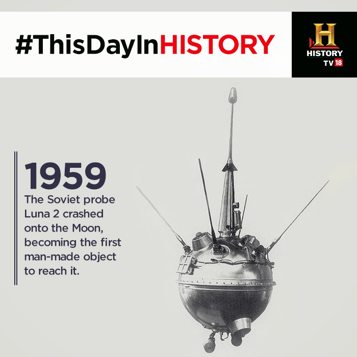 #thisdayinhistory 1959 – soviet probe luna 2 crashed onto the moon ...