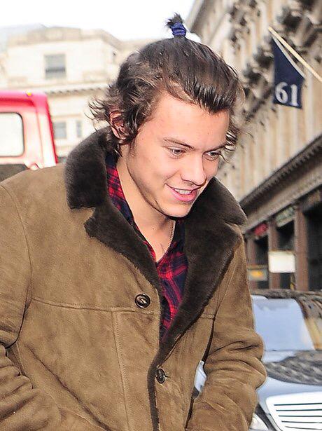 Harry Styles Hair Pulled Back