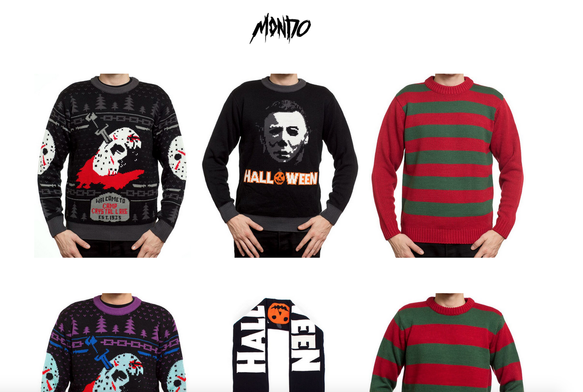 Cozy and stylish horror movie sweaters from MondoNews. | Ryan Parker ...
