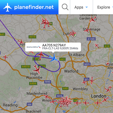 UPDATE American Airlines AA705 now entering holding pattern close to ...