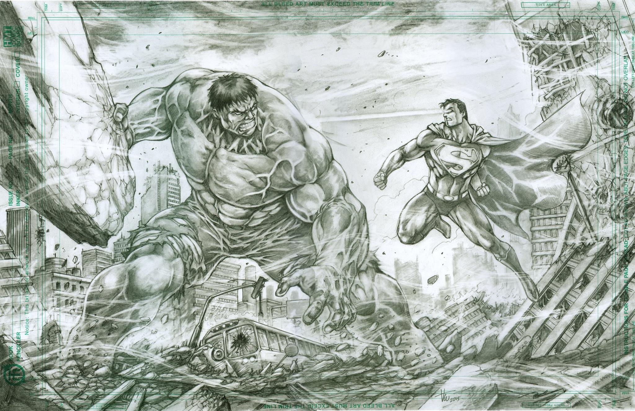 Hulk Vs Superman Drawing