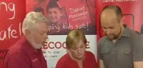 The Morcombes unveil a new app to keep children safe. Laura Dymock ...