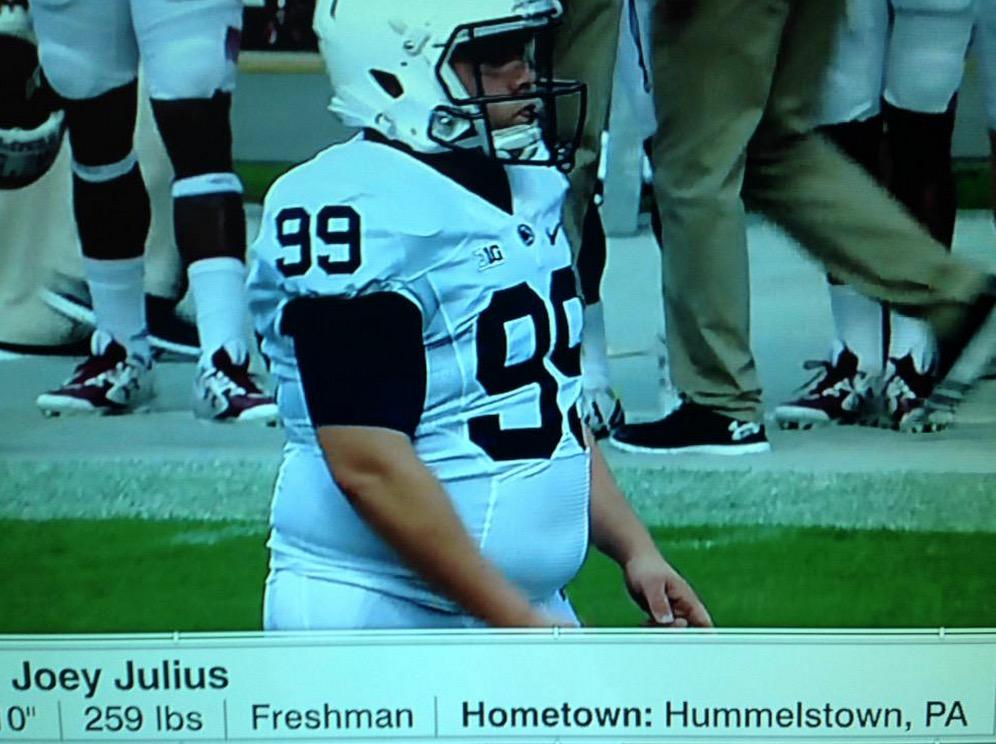 Penn State’s 5'10", 259-pound freshman kicker Joey Julius becomes an ...