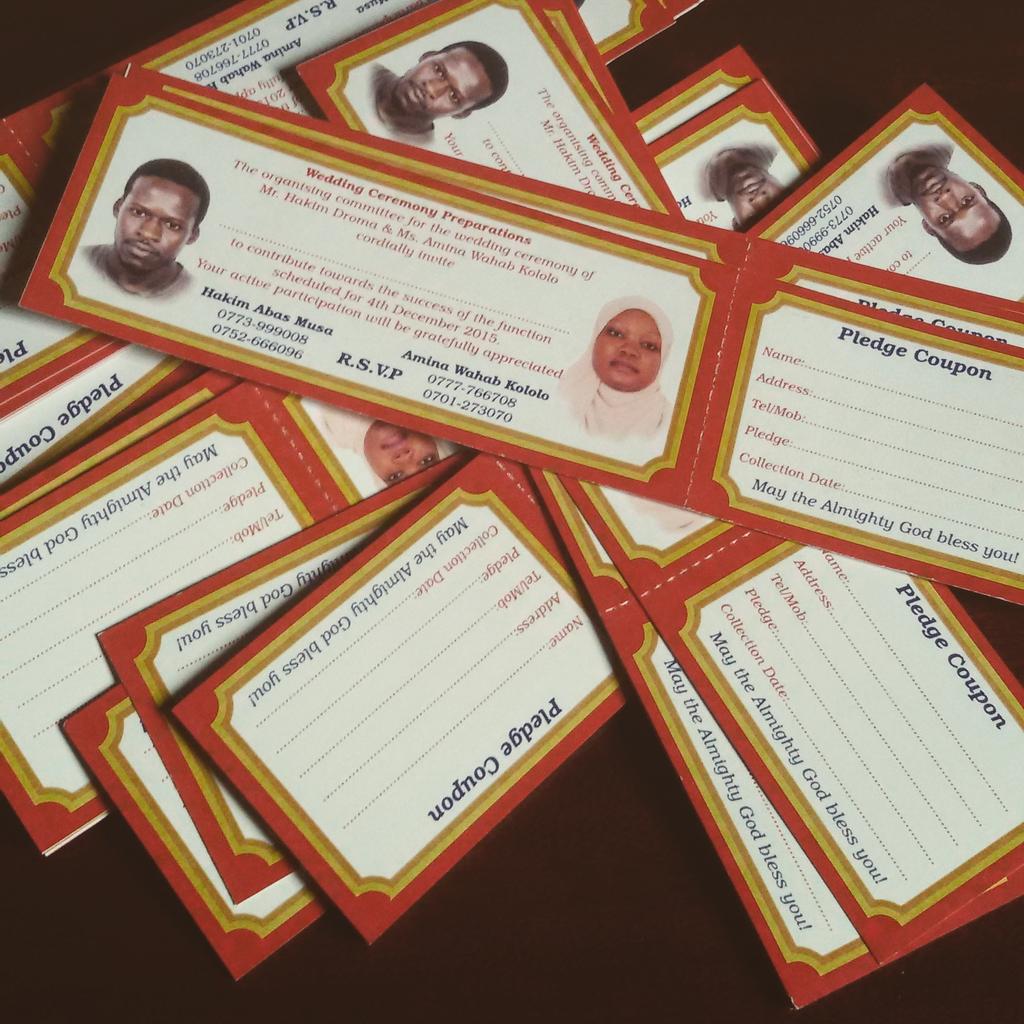 Pledge Card For Wedding