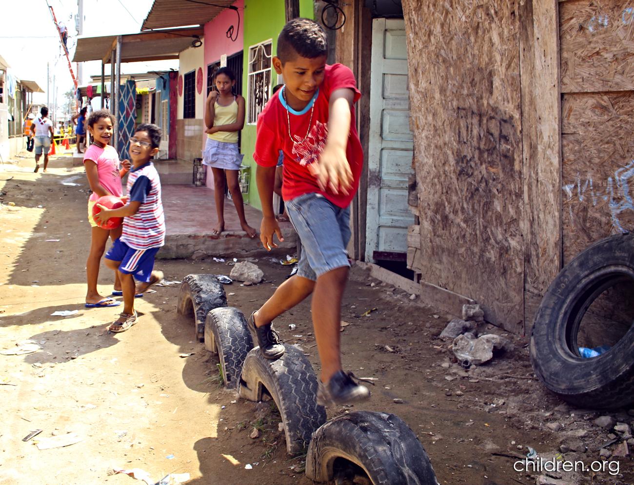 Poor Children Playing