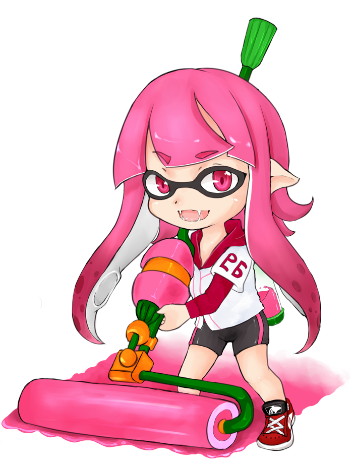I drew cute chibi Pink Roller Inkling