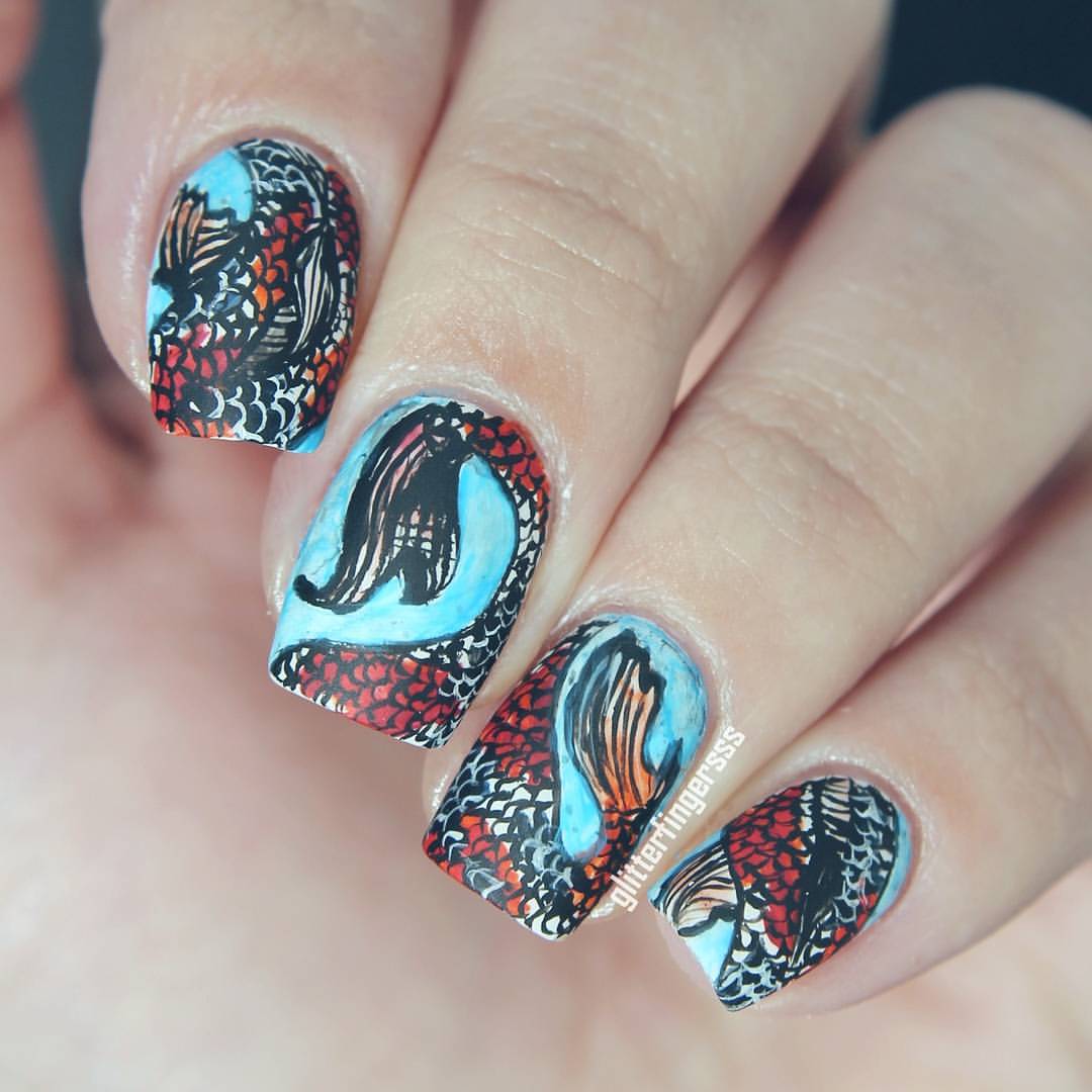 Koi Fish Nail Art