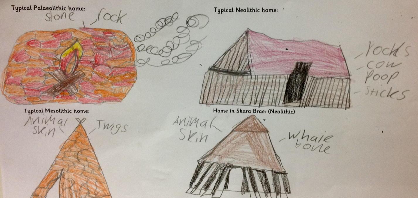 Neolithic Age Houses Sketch