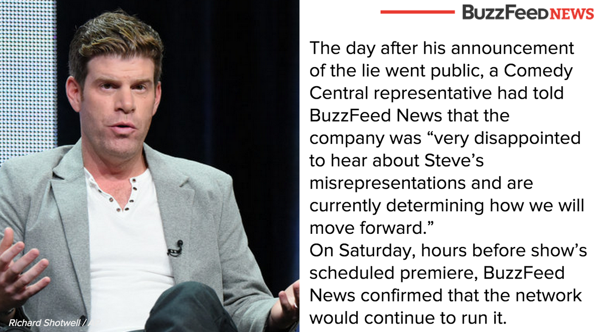 Comedy Central Will Air New Steve Rannazzisi Show Despite His 9/11 Lies ...