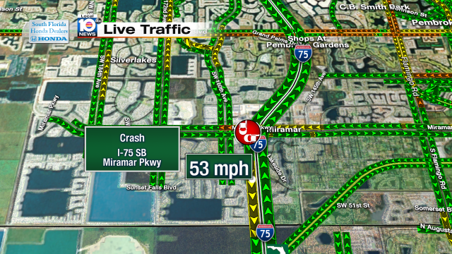 Crash on I-75 SB at Miramar Pkwy traffic miramar JeniseFernandez | WPLG ...