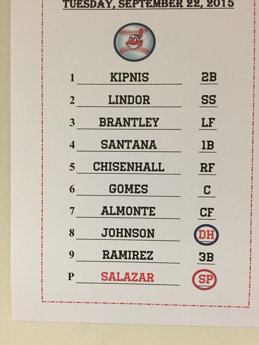 [CLE][MIN] 오늘의 라인업 : MLBPARK