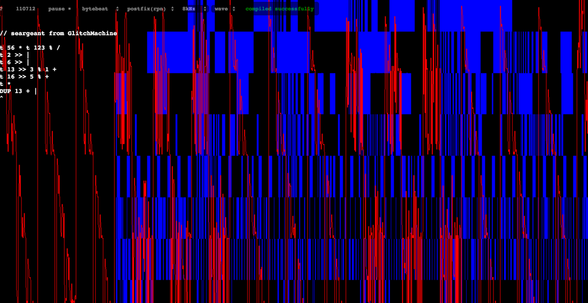 reaktorplayer on Twitter: "HTML5 Bytebeat : http://t.co/sjkr5JZcA1 Music made from math. Example ...