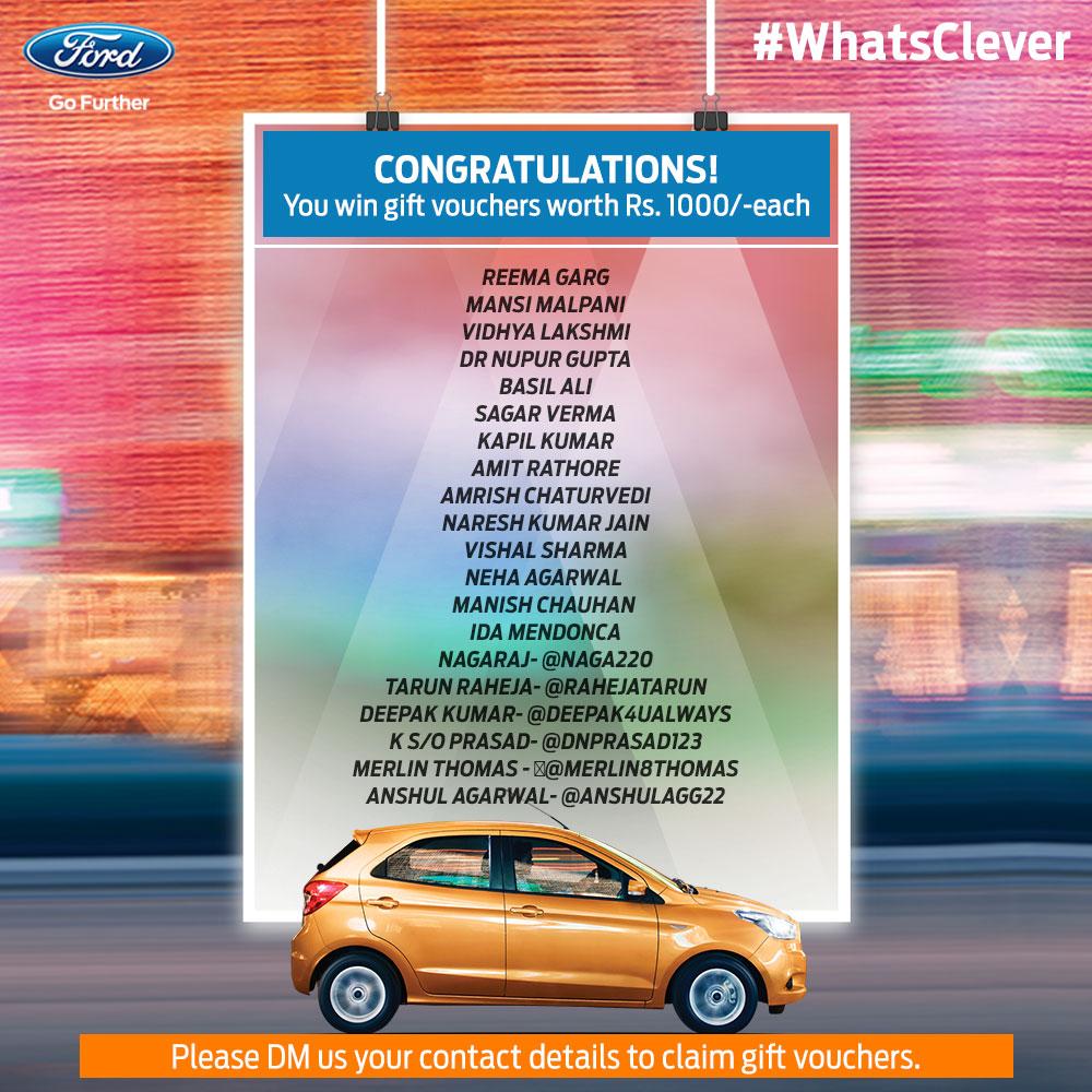 Ford India On Twitter Thank You For Participating In The WhatsClever ford-india-on-twitter-thank-you-for-participating-in-the-whatsclever