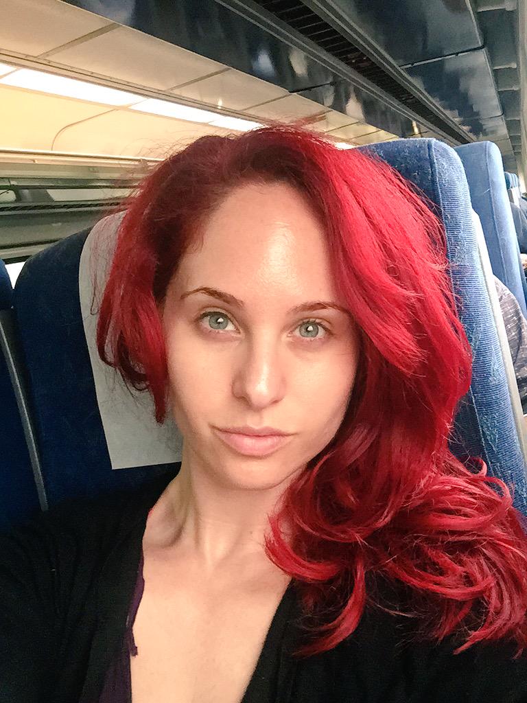 Tw Pornstars Andrea Rosu Twitter On A Train To Get On A Plane To Be Picked Up In A Car 4