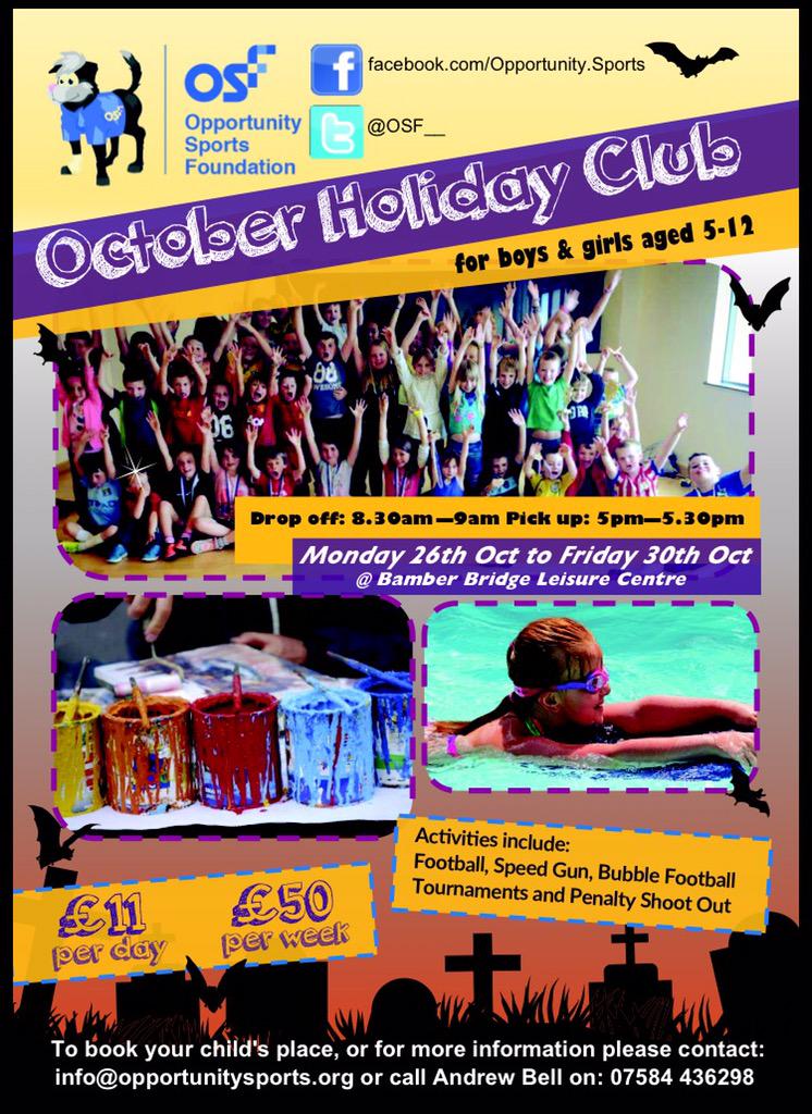 Past event – October Holiday Club, Bamber Bridge | What's On Where