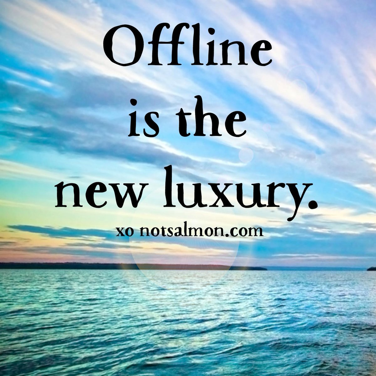 Offline is the new luxury. notsalmon quote | Karen Salmansohn | Scoopnest