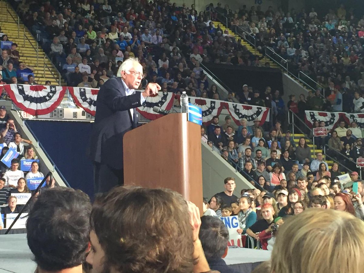 Sen. Bernie Sanders Springfield MA, speaking Speaking to a crowd of ...