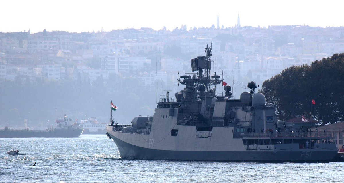 Indian Navy frigate INS Trikand, a Talwar-class (modified Krivak-III ...