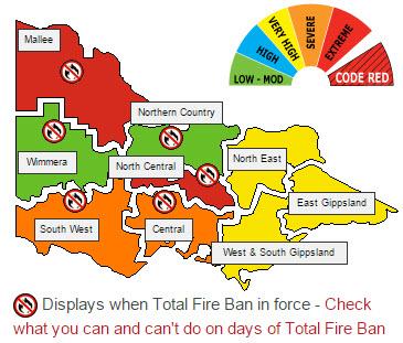 Total fire bans declared in six districts of Victoria for 6 Oct. 2015 ...