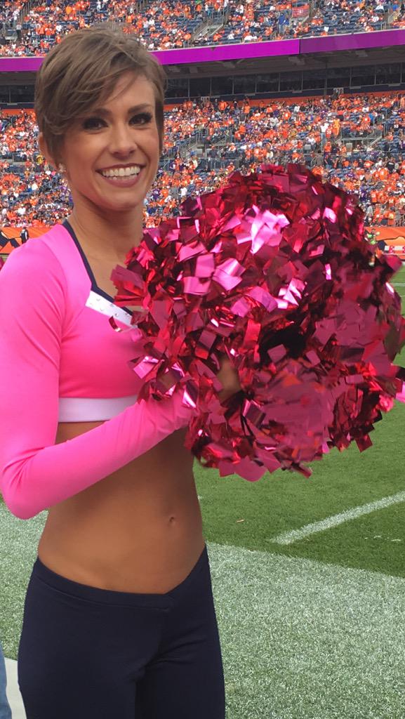 The Broncos cheerleaders wearing their pink today DBC_Sam breastcancer ...
