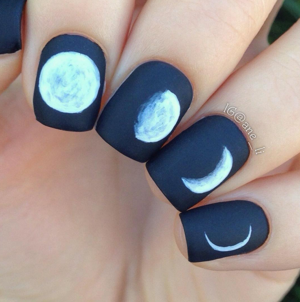 Moon Phases Nail Art