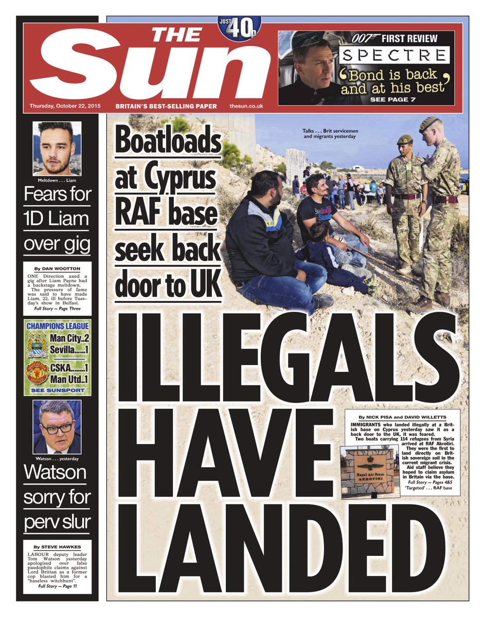 THE SUN FRONT PAGE: 'Illegals have landed' #skypapers | Scoopnest