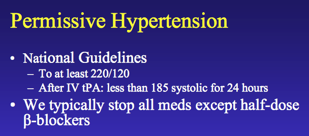 Permissive hypertension in ACUTE stroke. S. Andrew Josephson, MD ...
