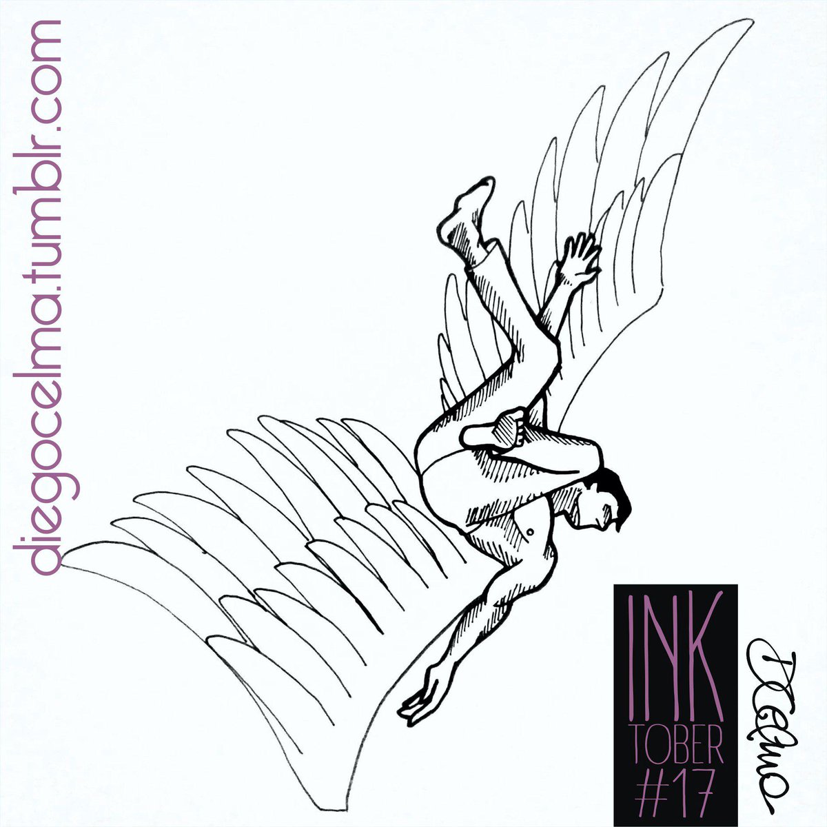 Icarus Falling Drawing