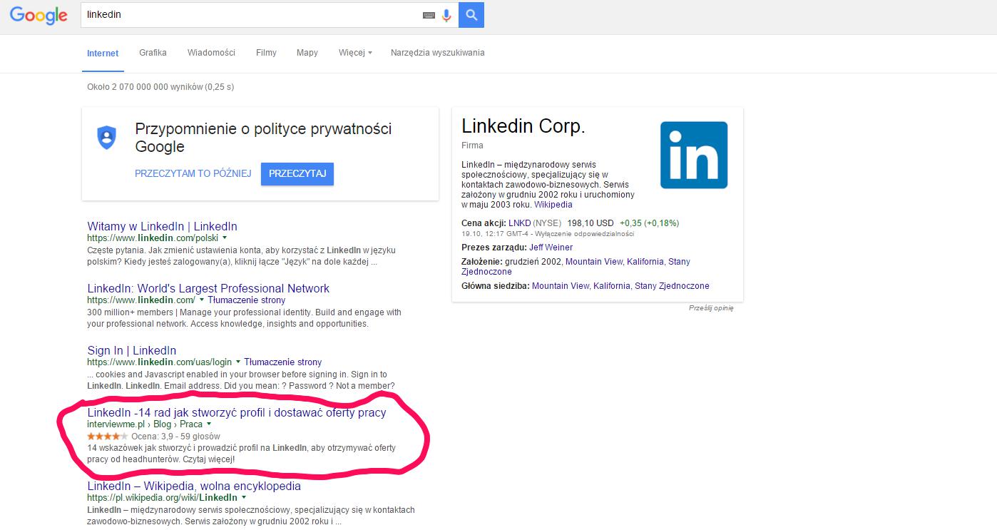 InterviewMe on Twitter: "We Outranked Wikipedia & LinkedIn Social Profiles for "linkedin" thanks ...